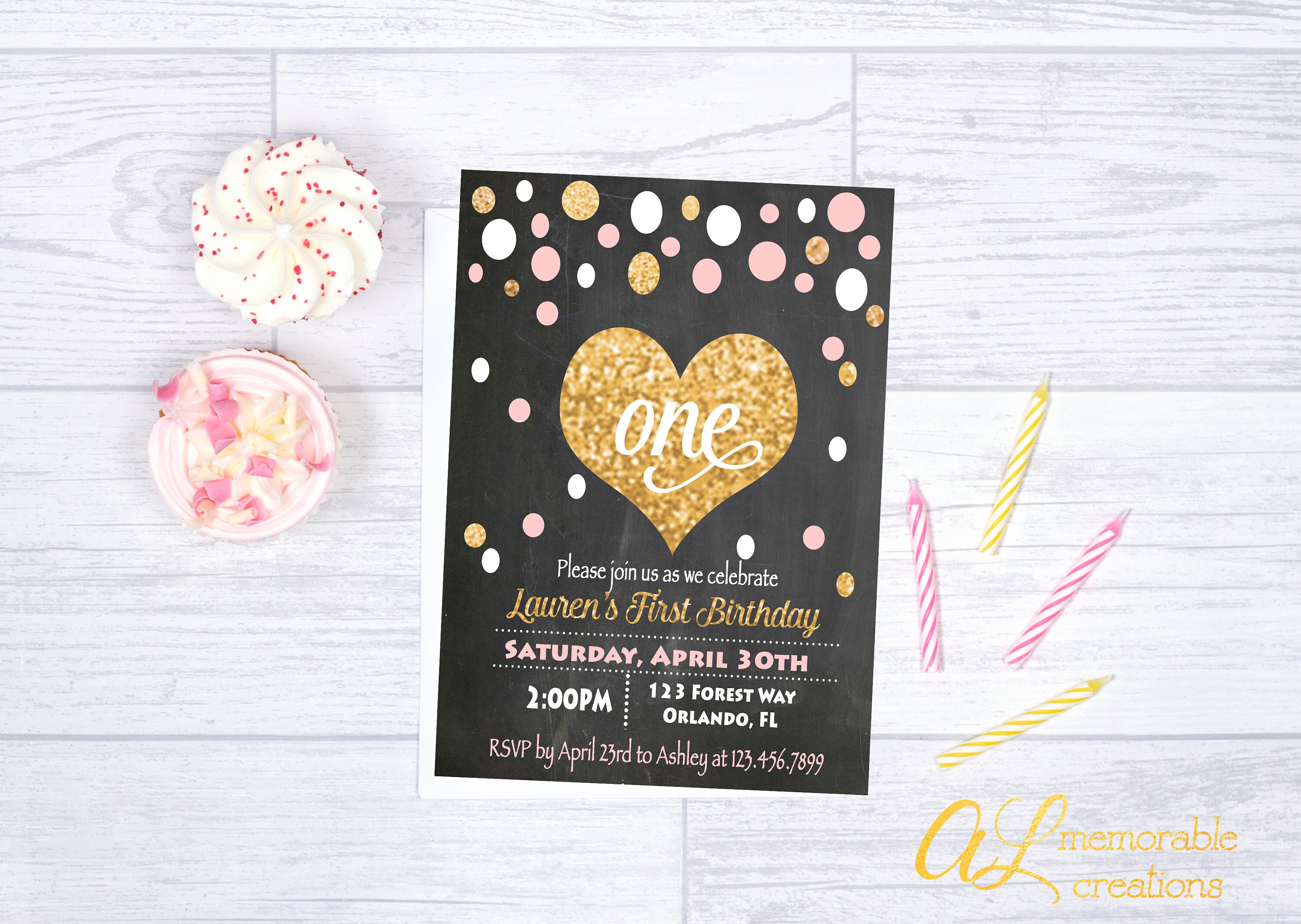 Pink and Gold Chalkboard, Girl Birthday Chalkboard, Second Birthday ...