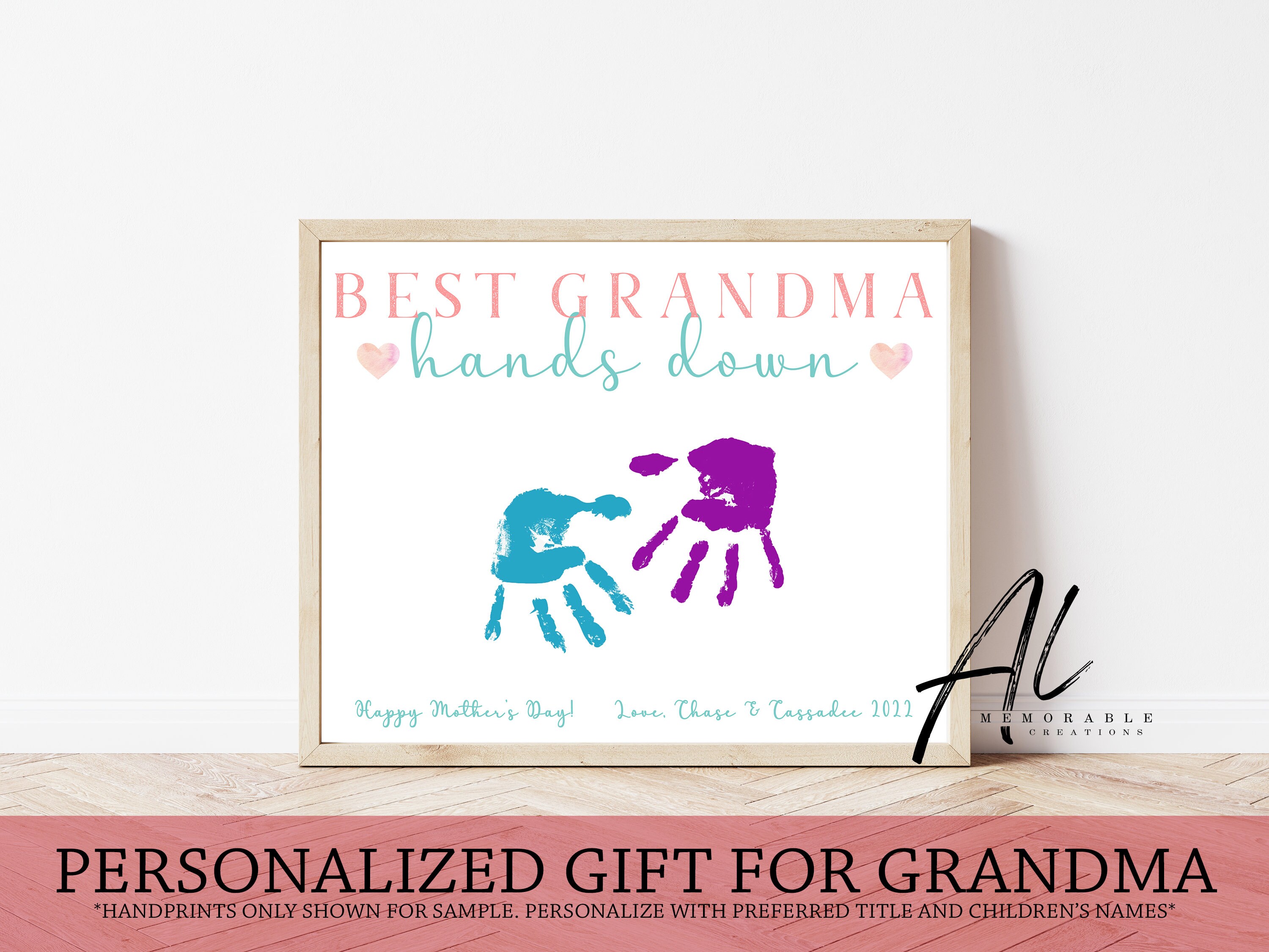 Best Grandma Hands Down Sign Handprint Kids Craft Best - Etsy