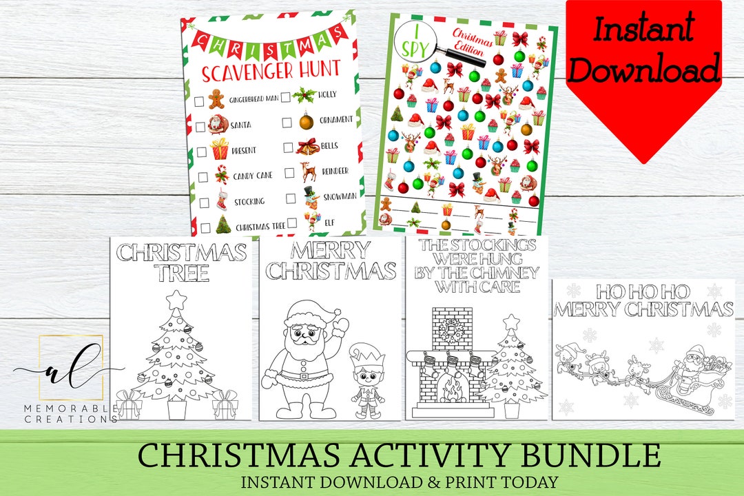 Printable Christmas Activity Bundle, Kids Christmas Activities ...