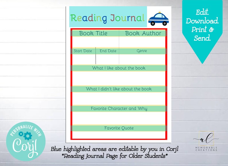 Editable Transportation Reading Log Edit Yourself Train - Etsy