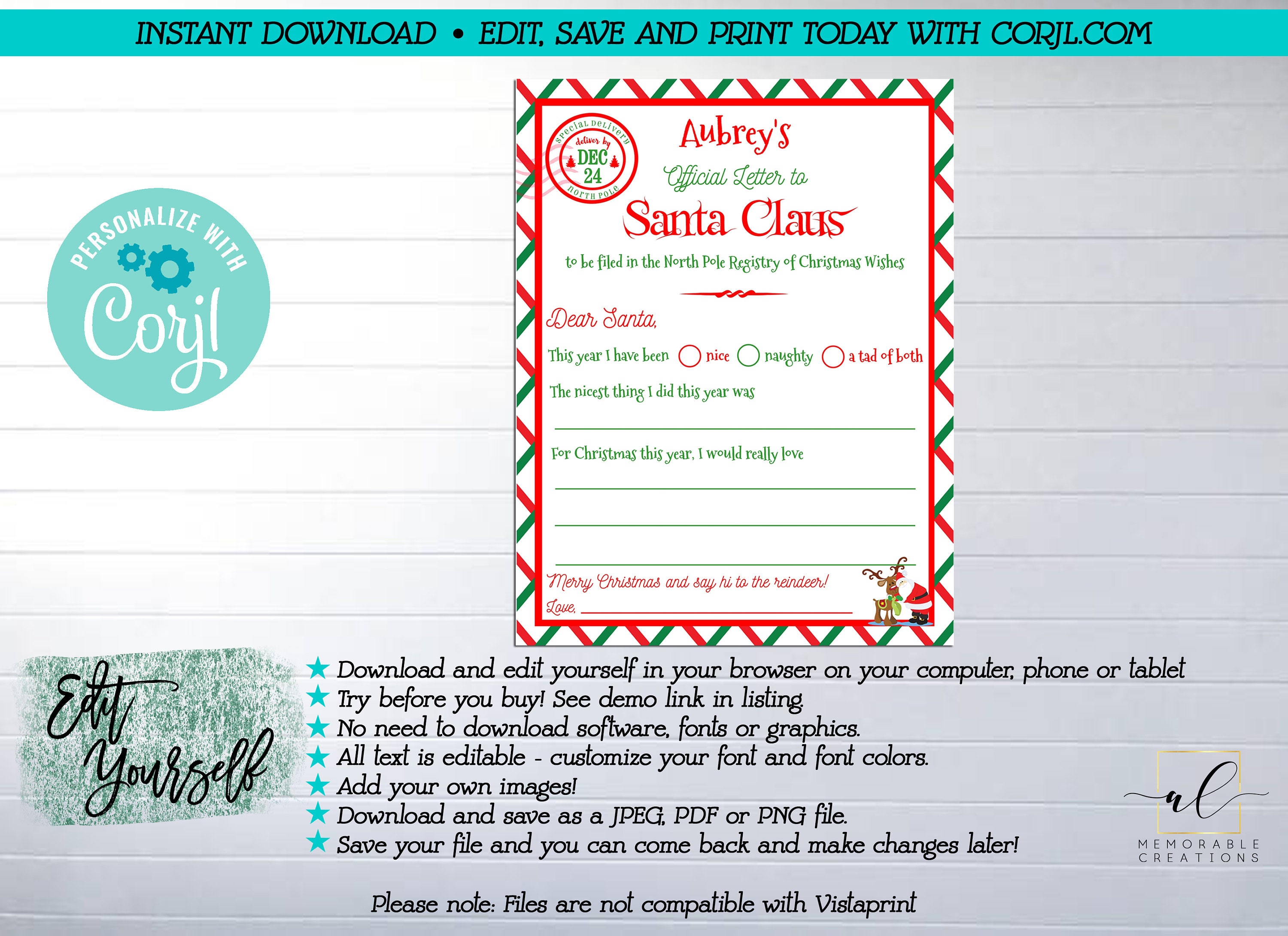 Letter to Santa Printable, Edit Yourself Official Letter to Santa ...