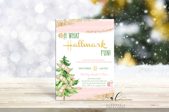 Hallmark Movie Night Invitation Christmas Movie Night Invite | Etsy