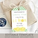 Lemon Teacher Appreciation Printable Gift Tag, Editable Lemon End of ...