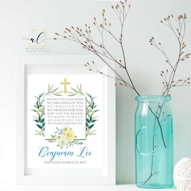 Baptism Gift Boy Printable Baptism Sign Baptism Printable | Etsy
