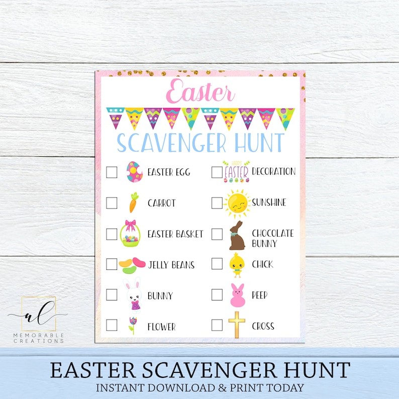 Easter Scavenger Hunt Printable Game, Kids Easter Activity, Easter Game ...