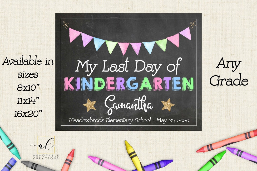 Last Day of School Sign, Last Day of School Sign Girl, Last Day of ...