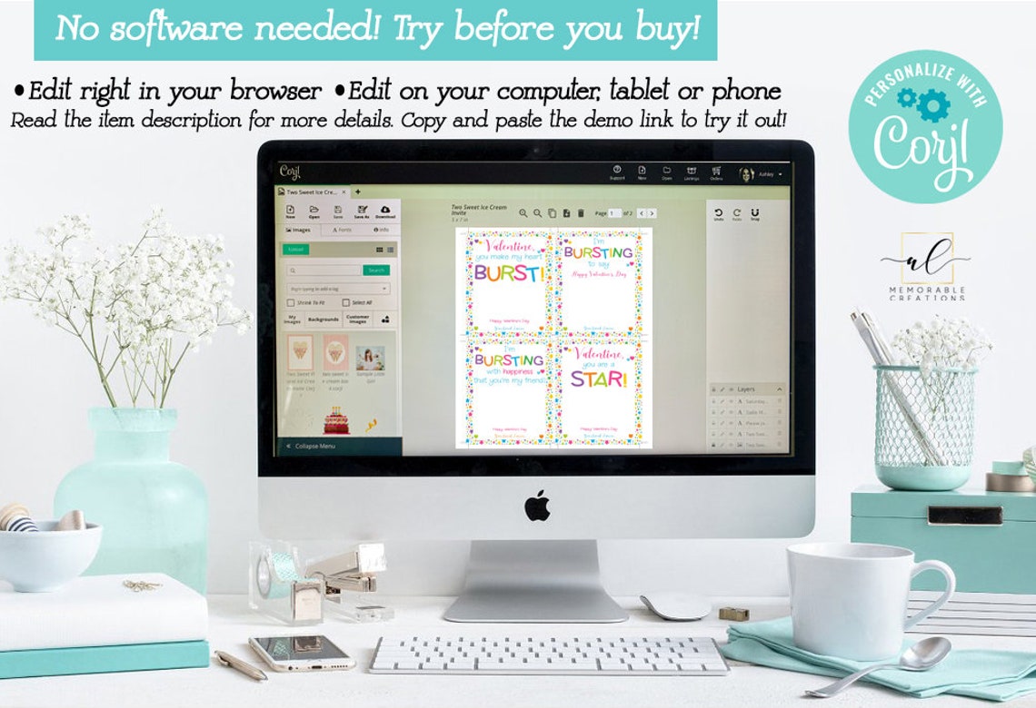 Starburst Valentine Printable Cards Editable You Make My | Etsy