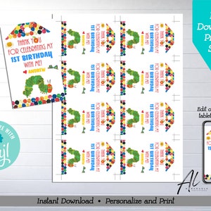 Very Hungry Caterpillar Printable Tags, Edit Yourself Hungry ...