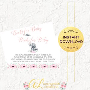 Pink Floral Elephant Diaper Raffle, Girl Elephant Baby Shower, Elephant ...
