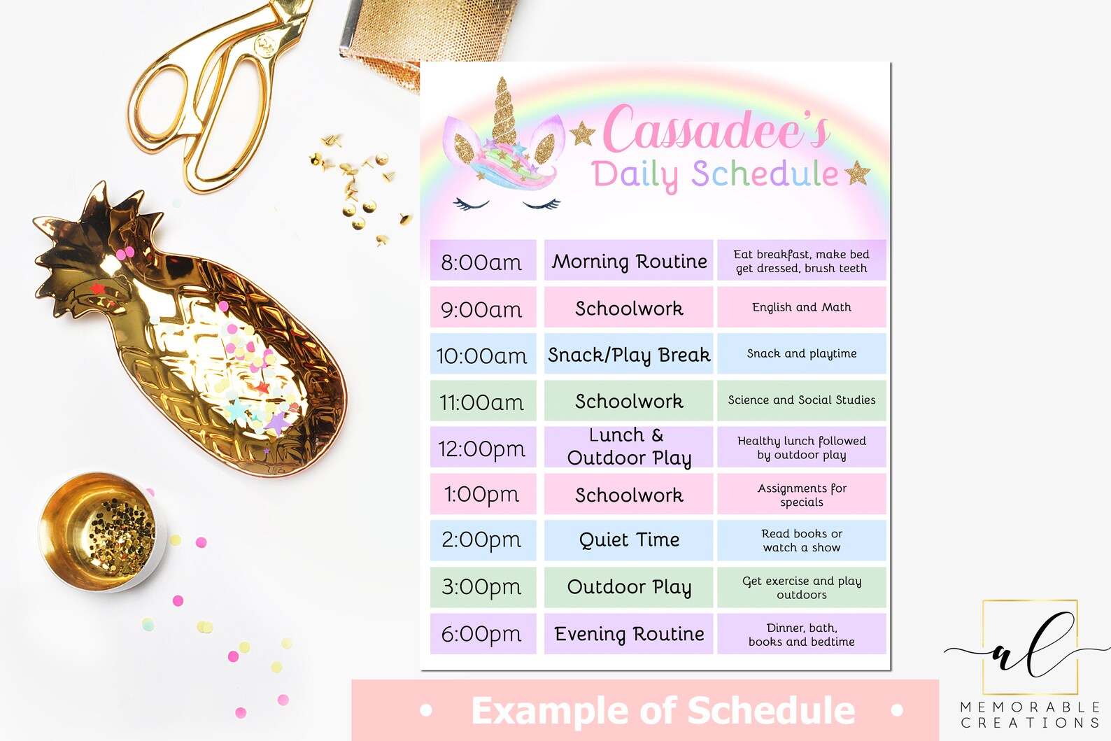Unicorn Daily Planner Unicorn Daily Schedule Instant | Etsy