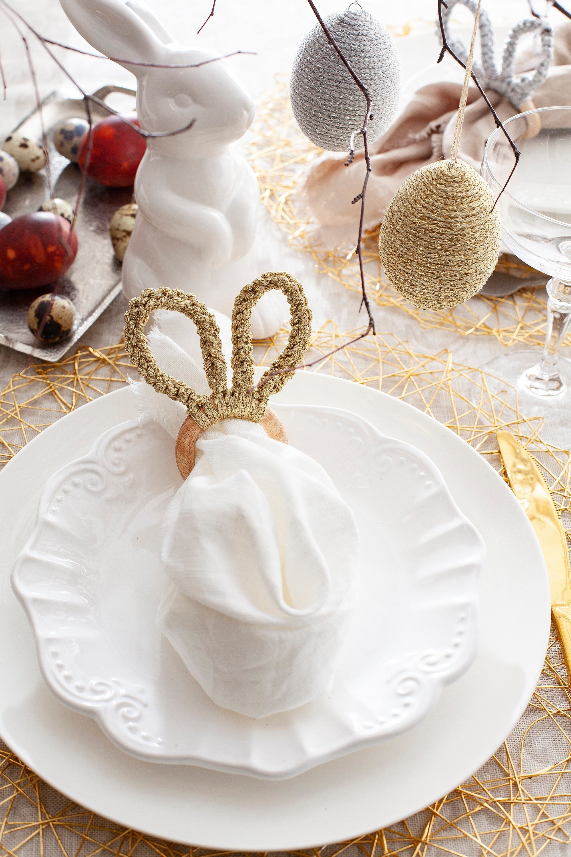 Rabbit napkin rings store