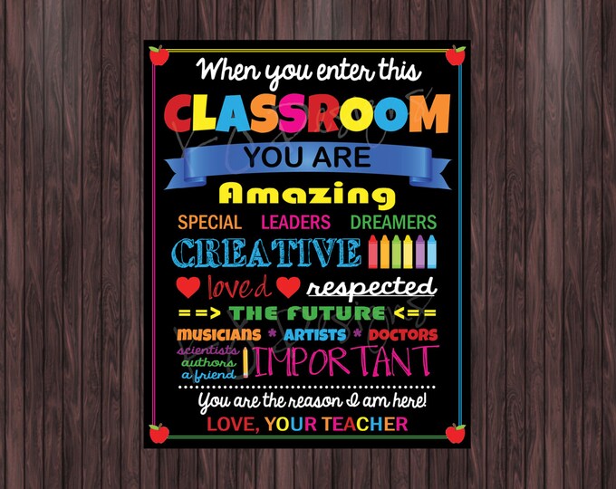 In This Class Poster, Colorful, Black, Rainbow, Teacher Gift, Classroom ...