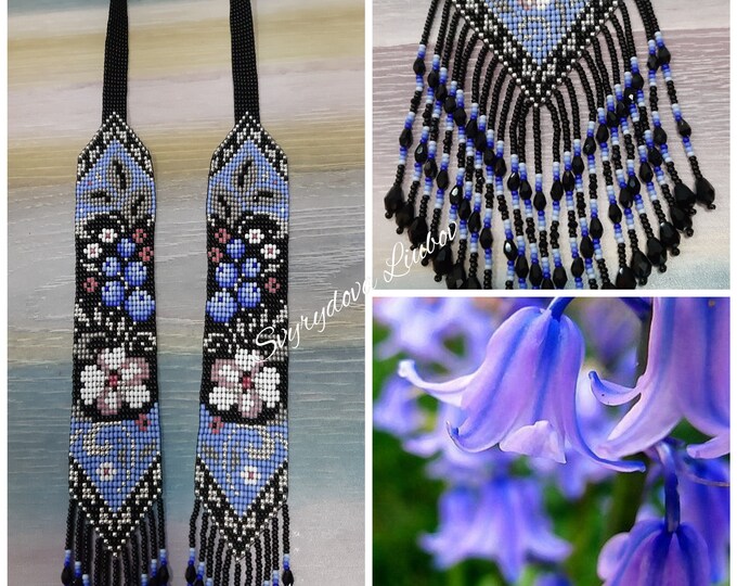 Gerdan of Lilac Color. Elegant Beads. Ethnic Necklace. Embroidered ...