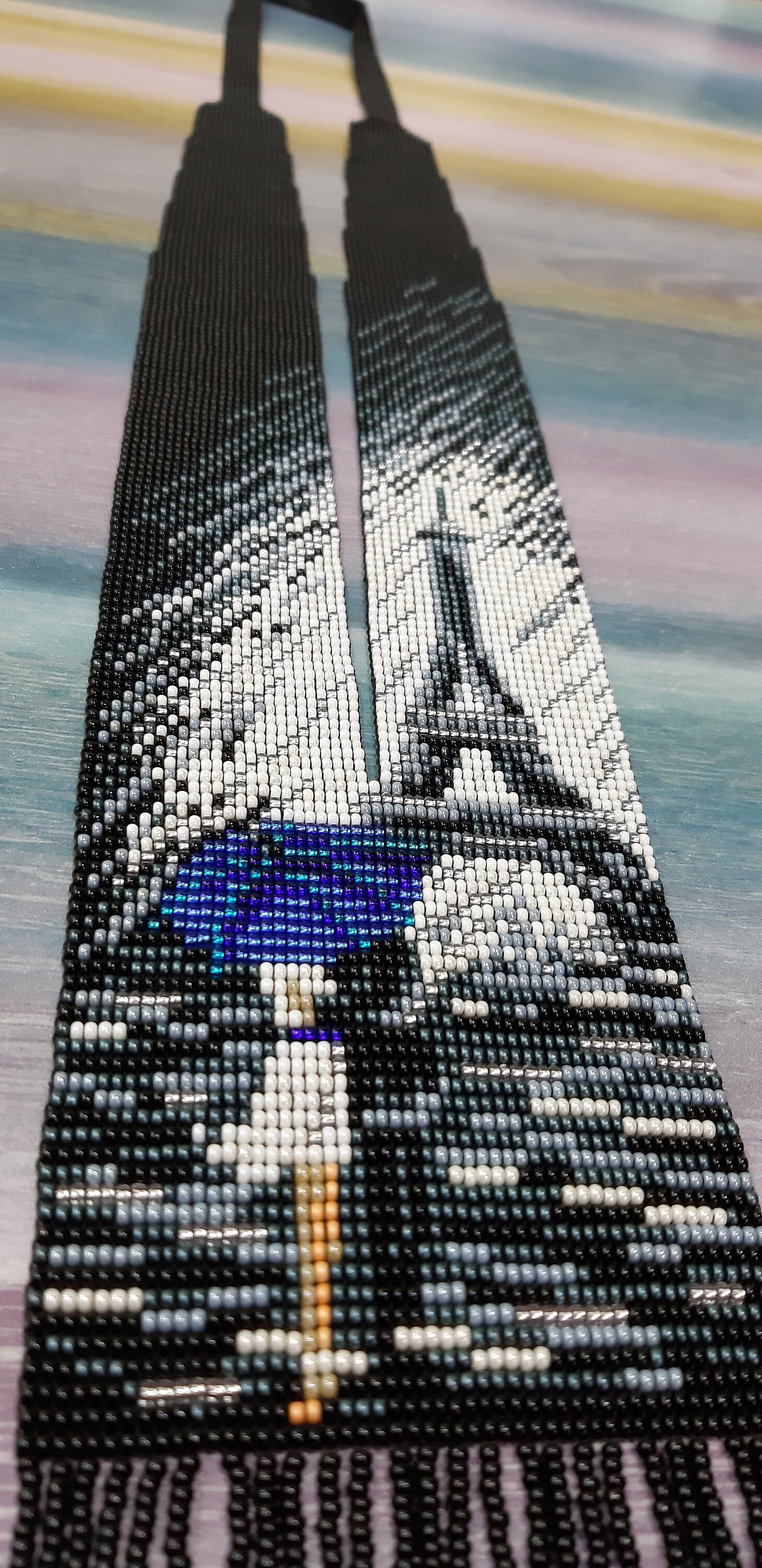 Gerdan From Beads. Long Necklace Made of Beads. Long Beads. Ukrainian ...