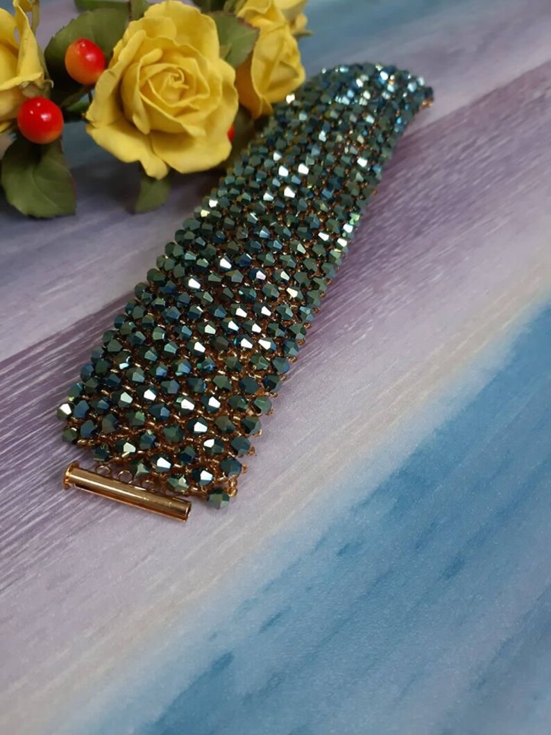 Women's Bracelet Wide Bracelet Crystal Bracelet Fine - Etsy