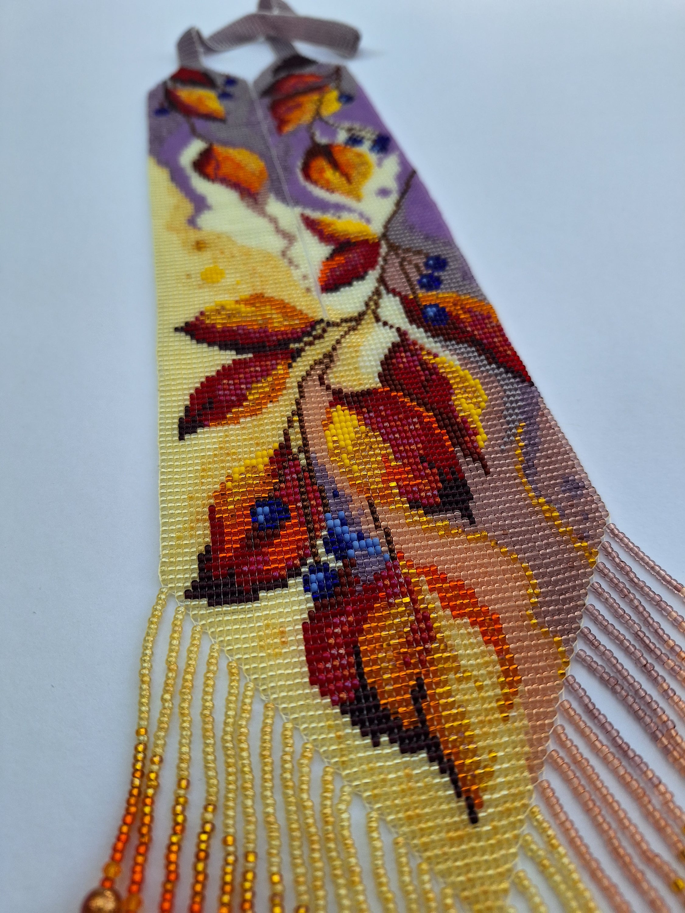 Gerdan Golden Autumn. Autumn. Yellow Leaves. Ukrainian Beads. Long ...