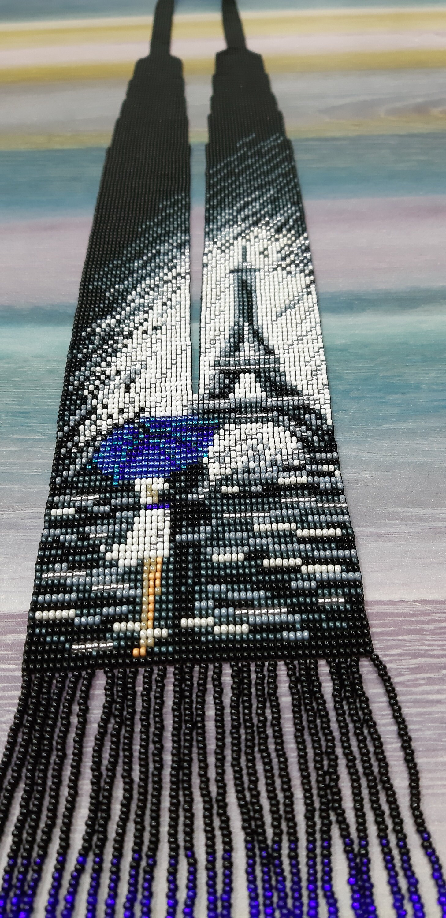 Gerdan From Beads. Long Necklace Made of Beads. Long Beads. Ukrainian ...