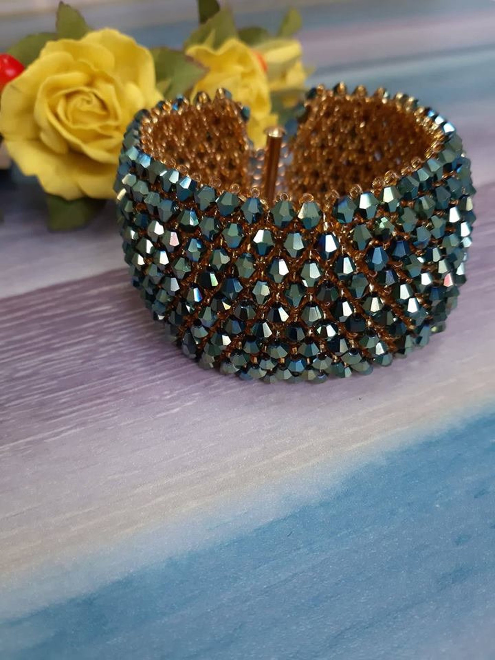 Women's Bracelet Wide Bracelet Crystal Bracelet Fine - Etsy