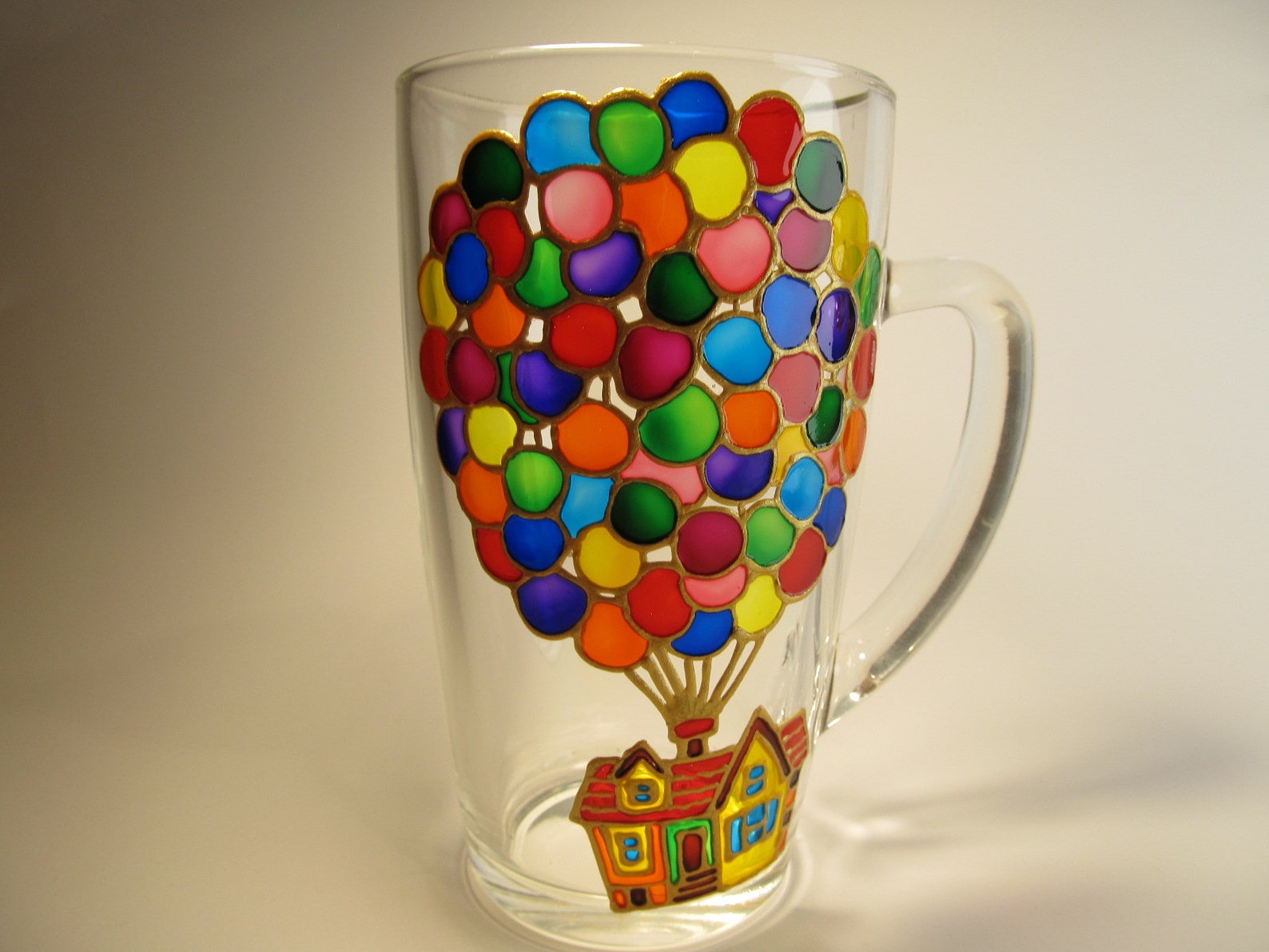 UP Balloon House Balloon House Mug Coffee Tea Cup Hand Painted Mug Kids ...