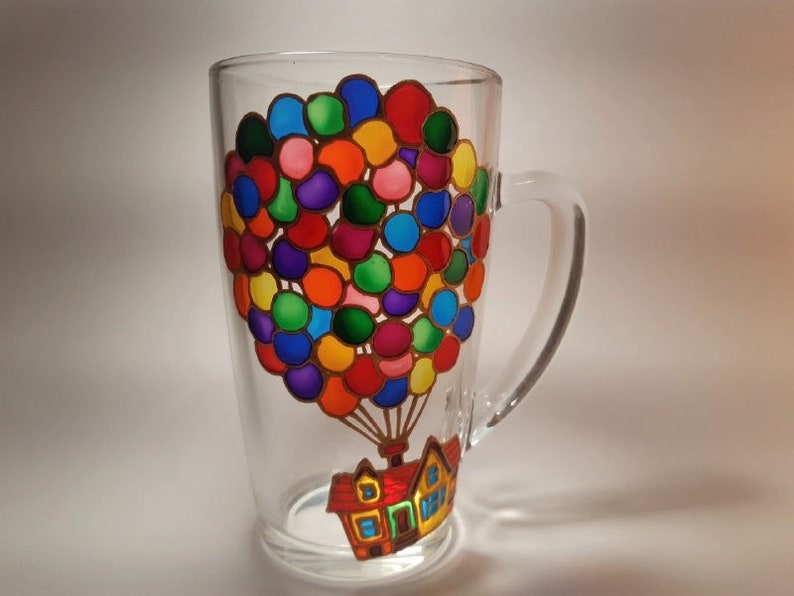 UP Balloon House Balloon House Mug Coffee Tea Cup Hand Painted | Etsy