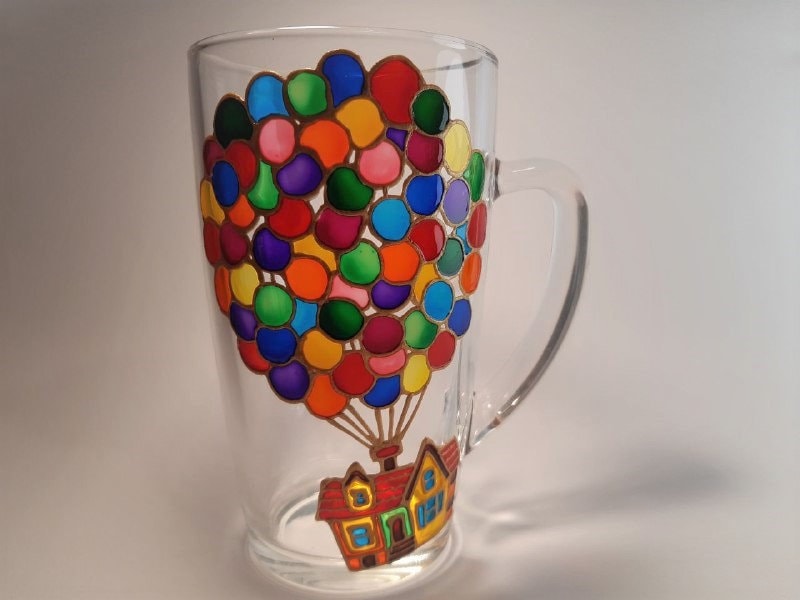 UP Balloon House Balloon House Mug Coffee Tea Cup Hand Painted - Etsy