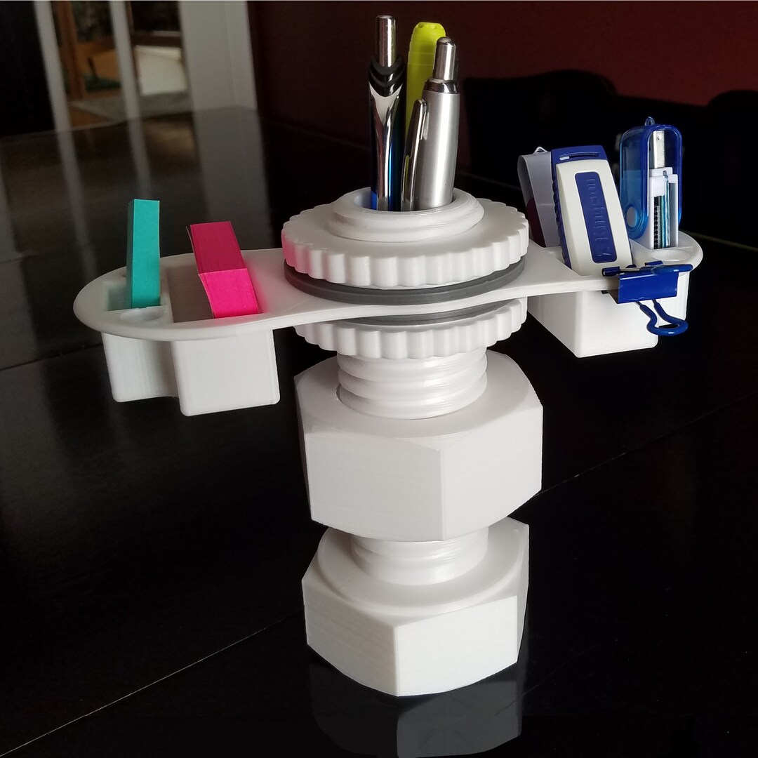 3D Printed Desk Sculpture Organizer - Great Gift for Techies, Engineers ...
