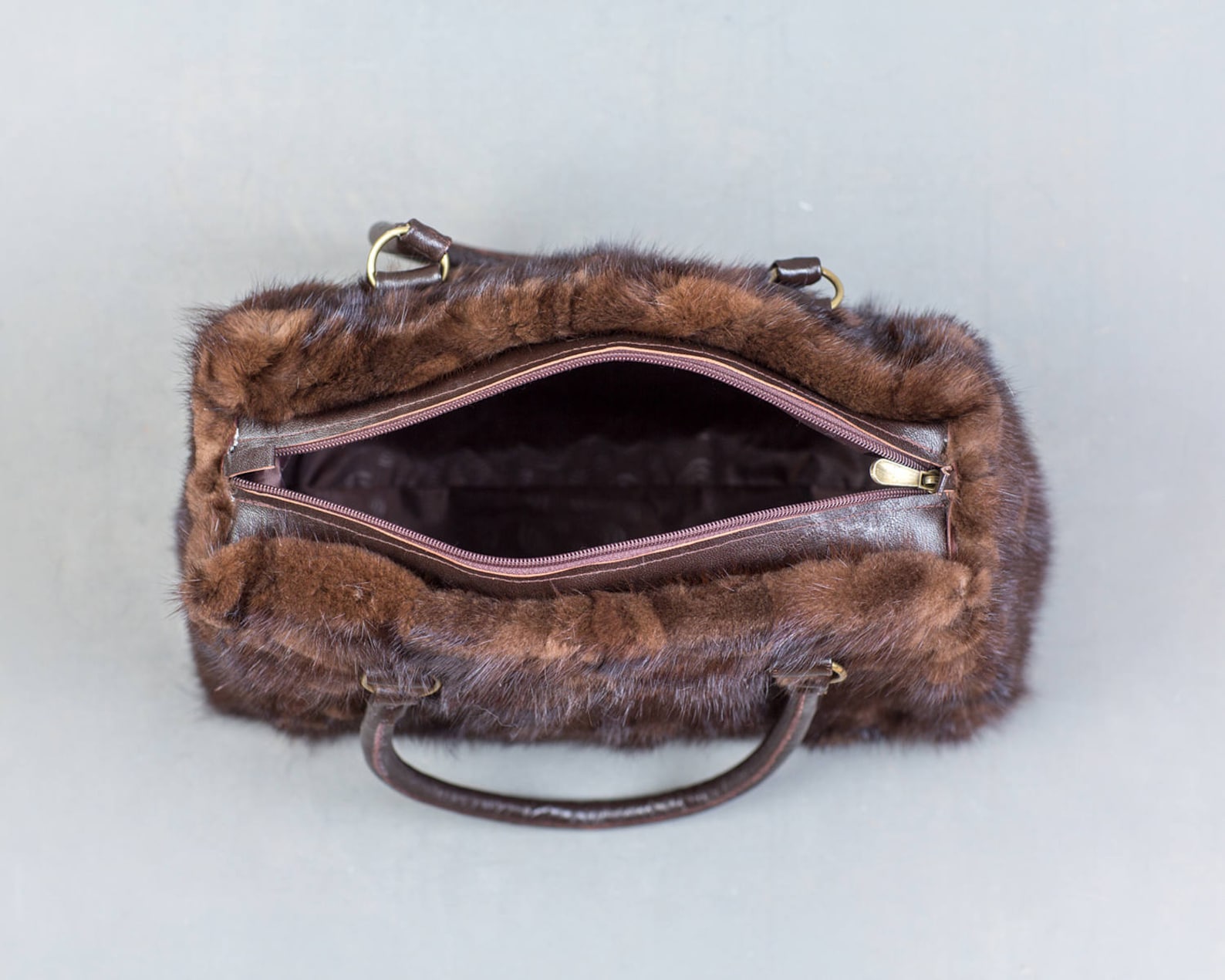 Mink Fur Handbag Real Mink Fur Handbag Shoulder Bag Brown - Etsy