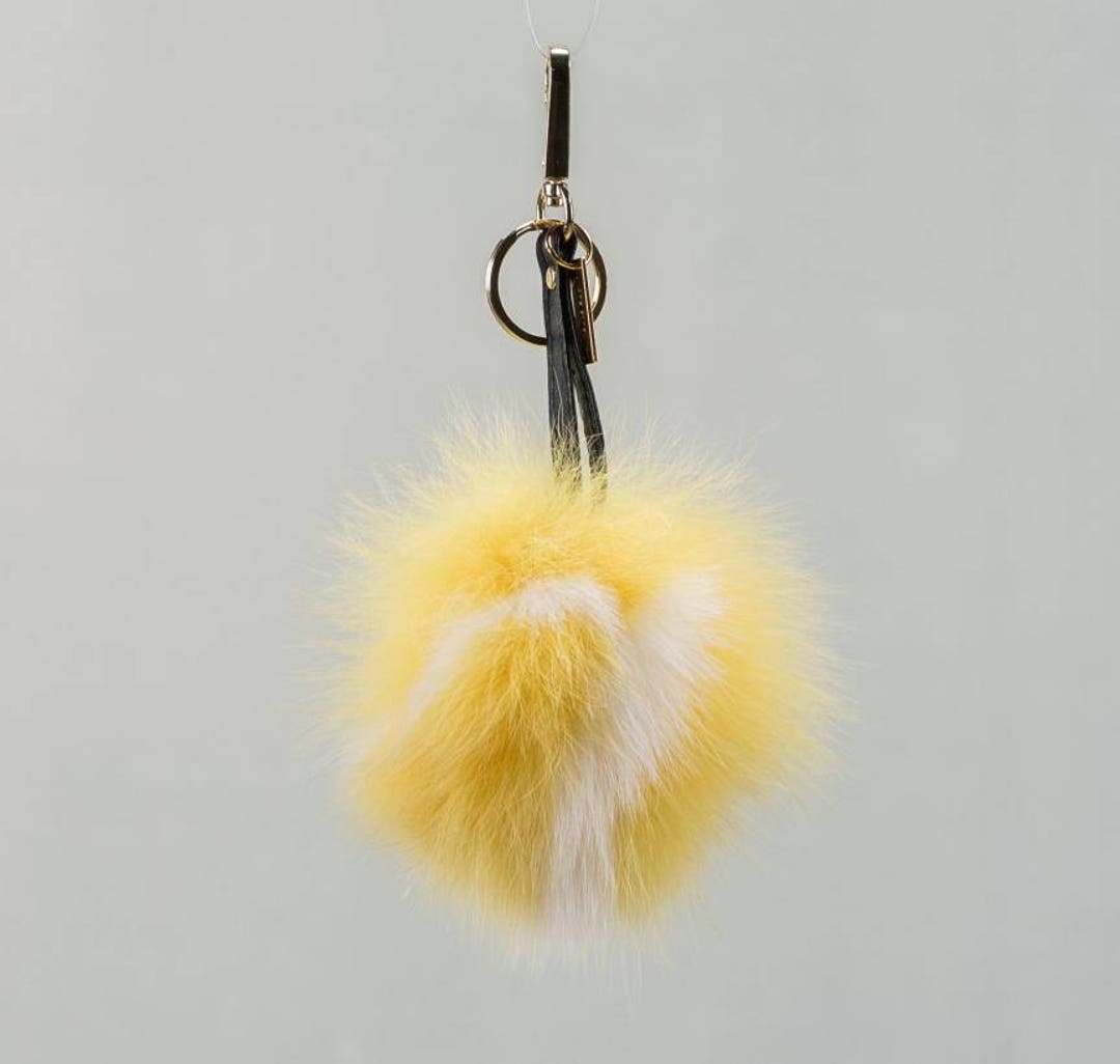 Tennis Fur Keychain, Real Fur Pom Pom, Fur Fox Ball Keychain, Fur Bag ...