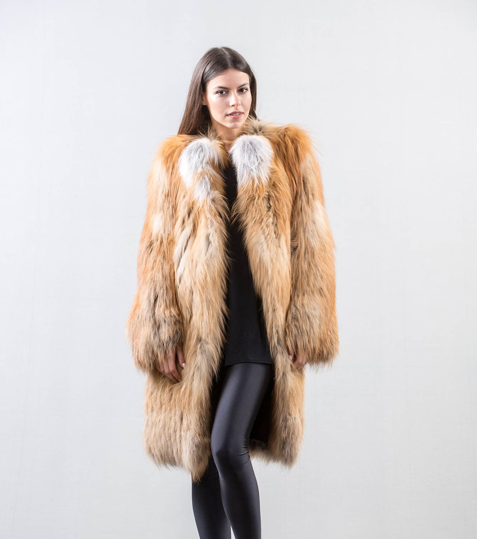 Gold Fox Fur Coat Real Fur Red Fox Coat Fur Coat Long - Etsy