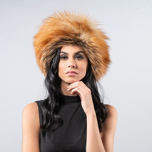 Red Fox Fur Hat, Cossack Hat, Real Fox Fur Hat, Ushanka, Russian Fur ...