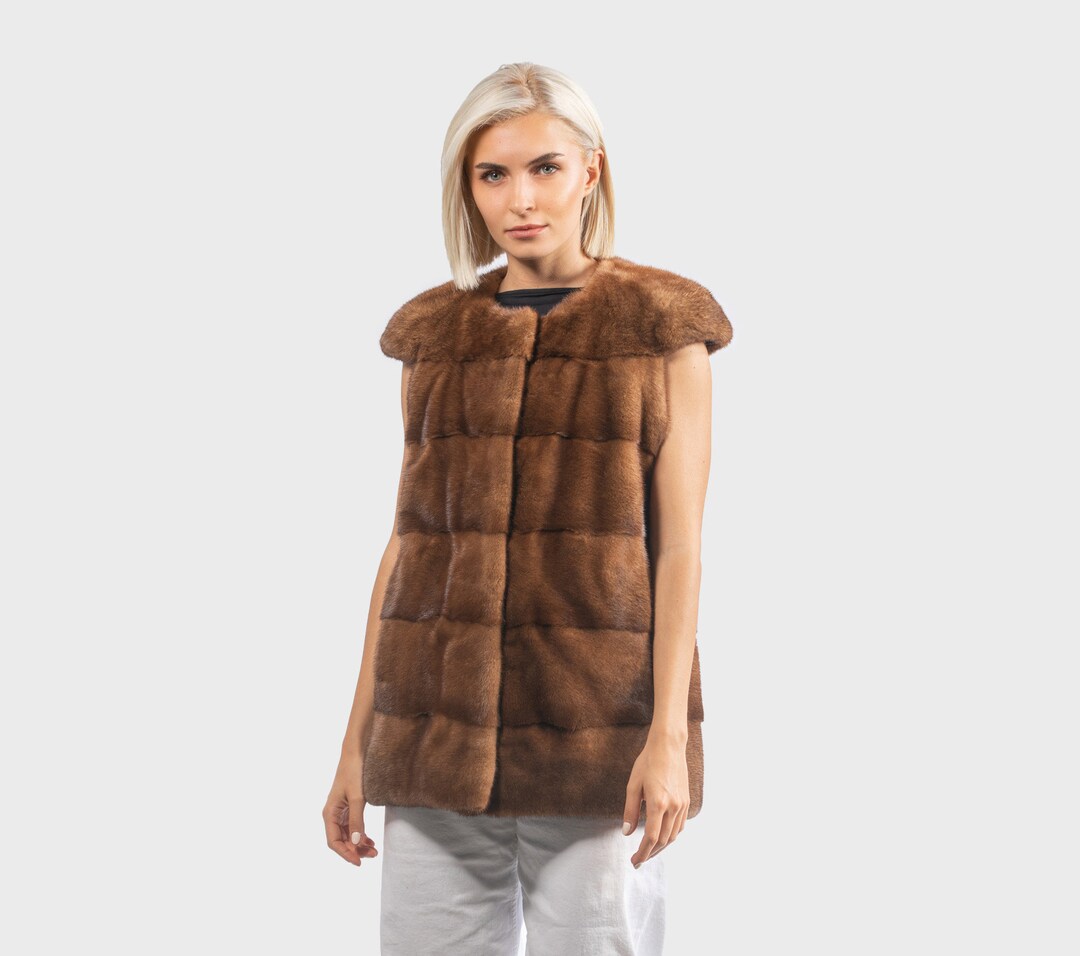 Golden Mink Fur Vest: Real Kopenhagen Fur - Etsy