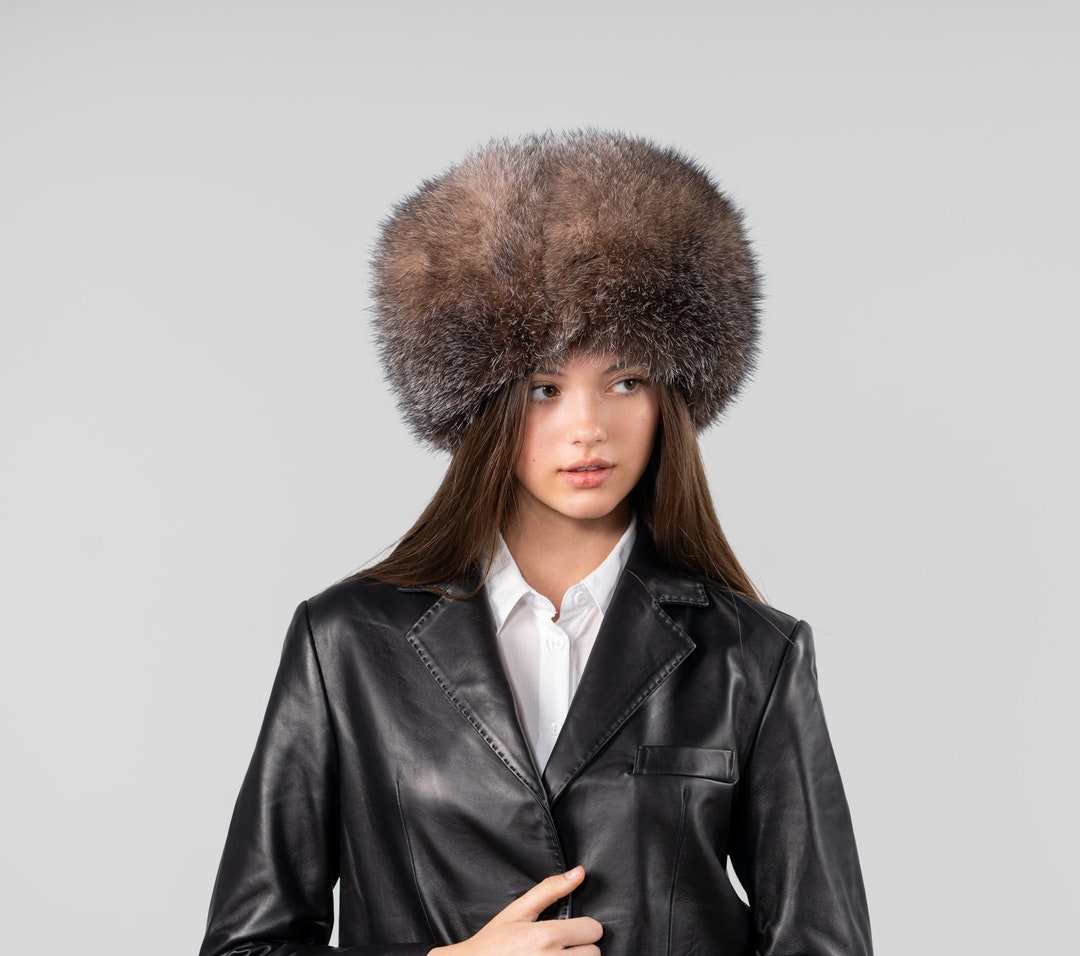 Russian Crystal Fox Fur Hat, Cossack Hat, Real Fox Fur Hat, Ushanka ...