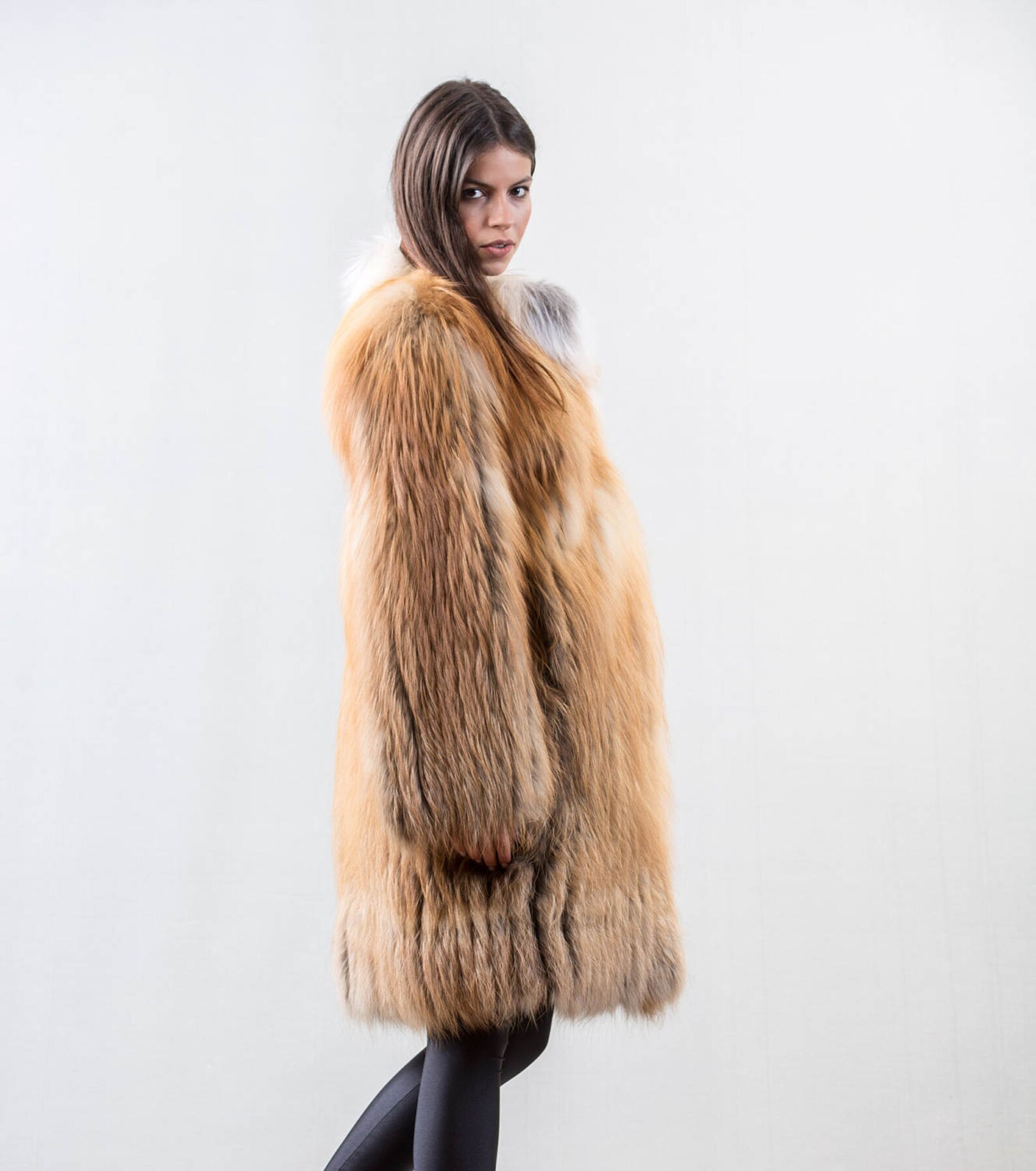 Gold Fox Fur Coat Real Fur Red Fox Coat Fur Coat Long - Etsy