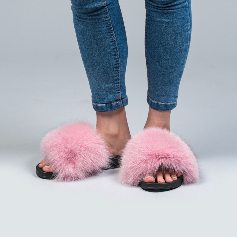 Fluffy Slides - Etsy