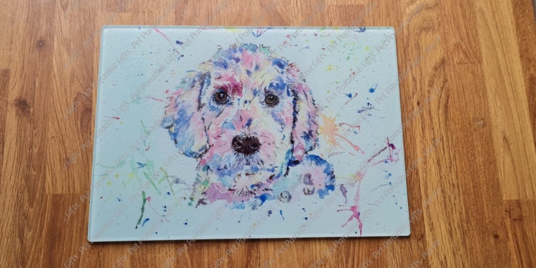 Cockapoo Cavapoo Dog Breed Textured Glass Chopping Board - Etsy UK