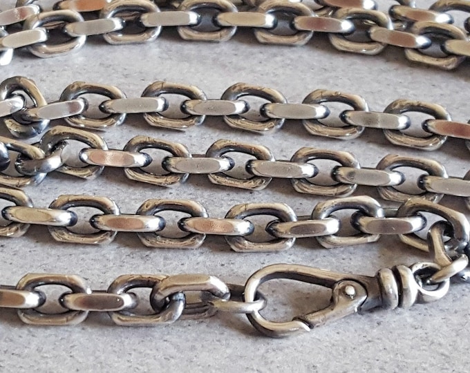 Heavy Oxidized Chain With Thick Diamond Cut Oval Cable Links in ...