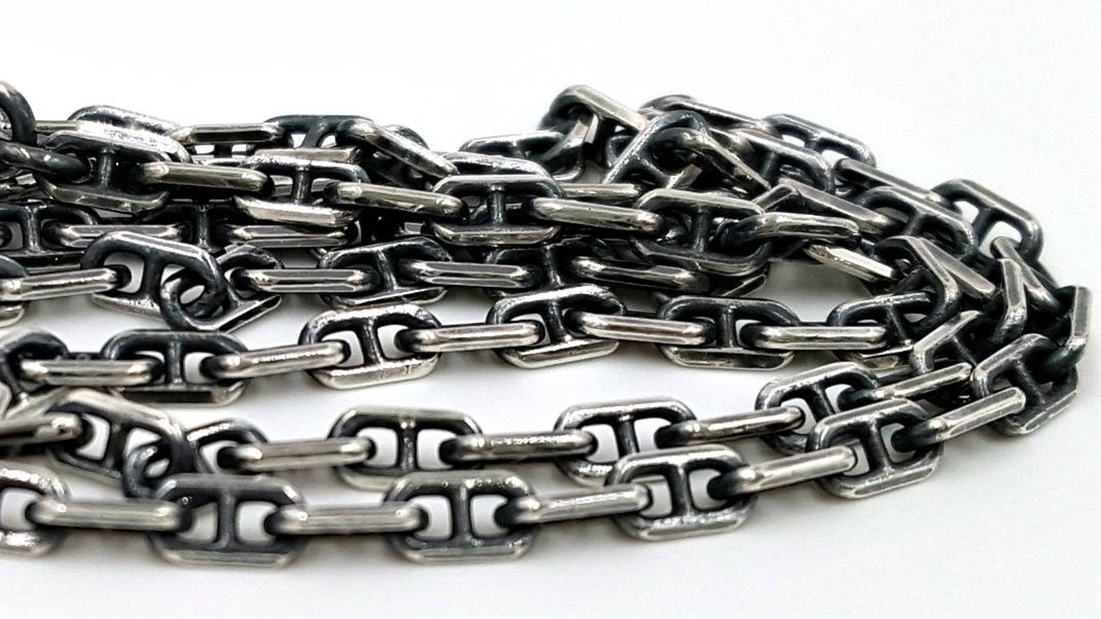 Oxidized Silver Chain Finished Sterling Silver Necklace - Etsy