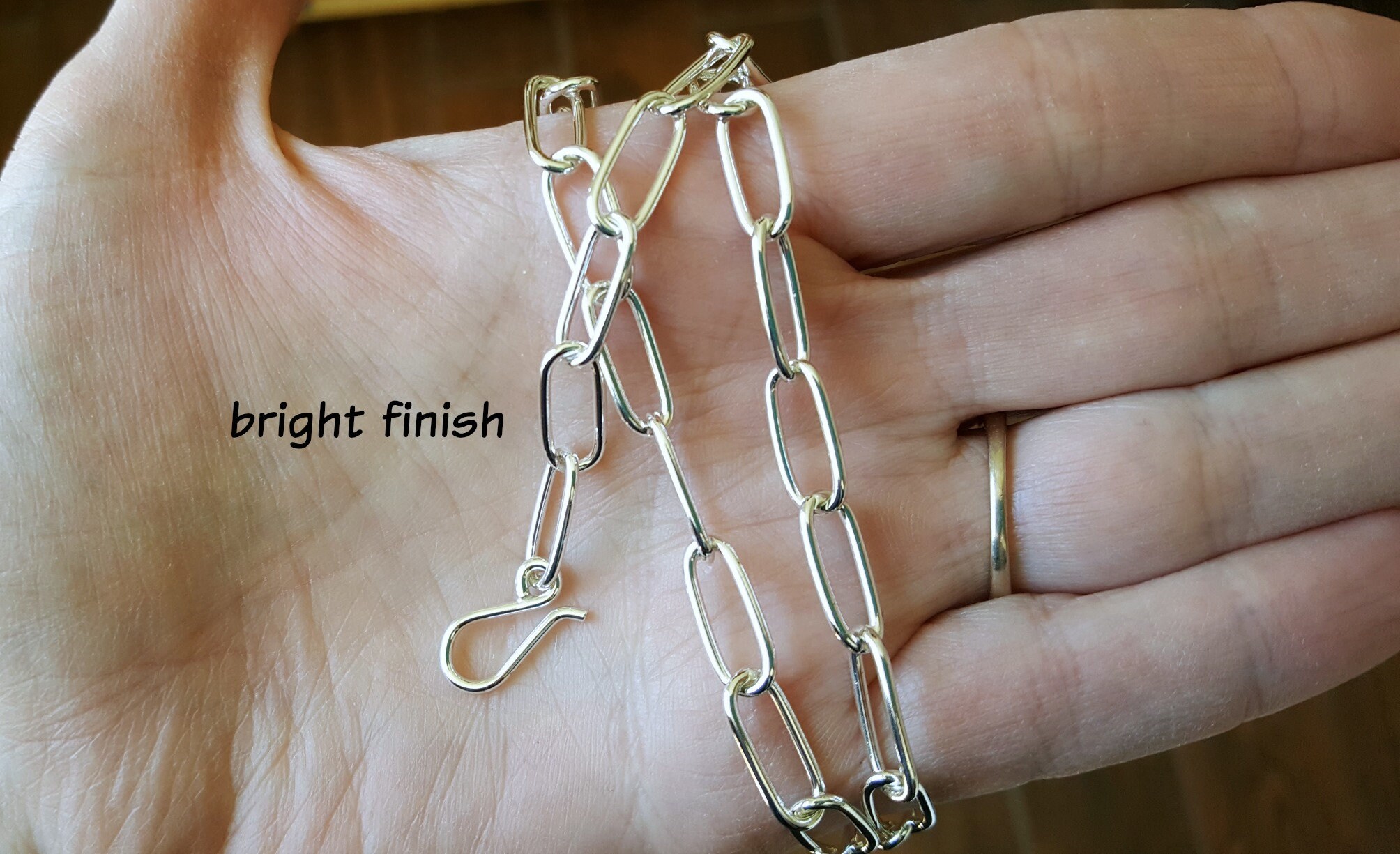 Hand Forged Chain With Dark Oxidized Sterling Silver, Heavy Gauge Oval ...
