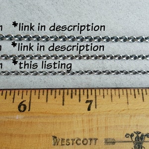 Sterling Silver Oxidized Chain, Rustic Jewelry for Her, 2.4mm Antiqued ...