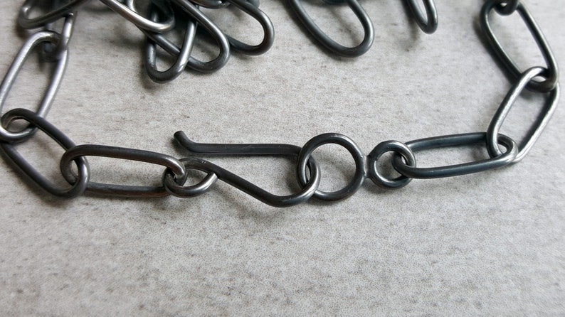 Hand Forged Chain with dark oxidized sterling silver heavy | Etsy