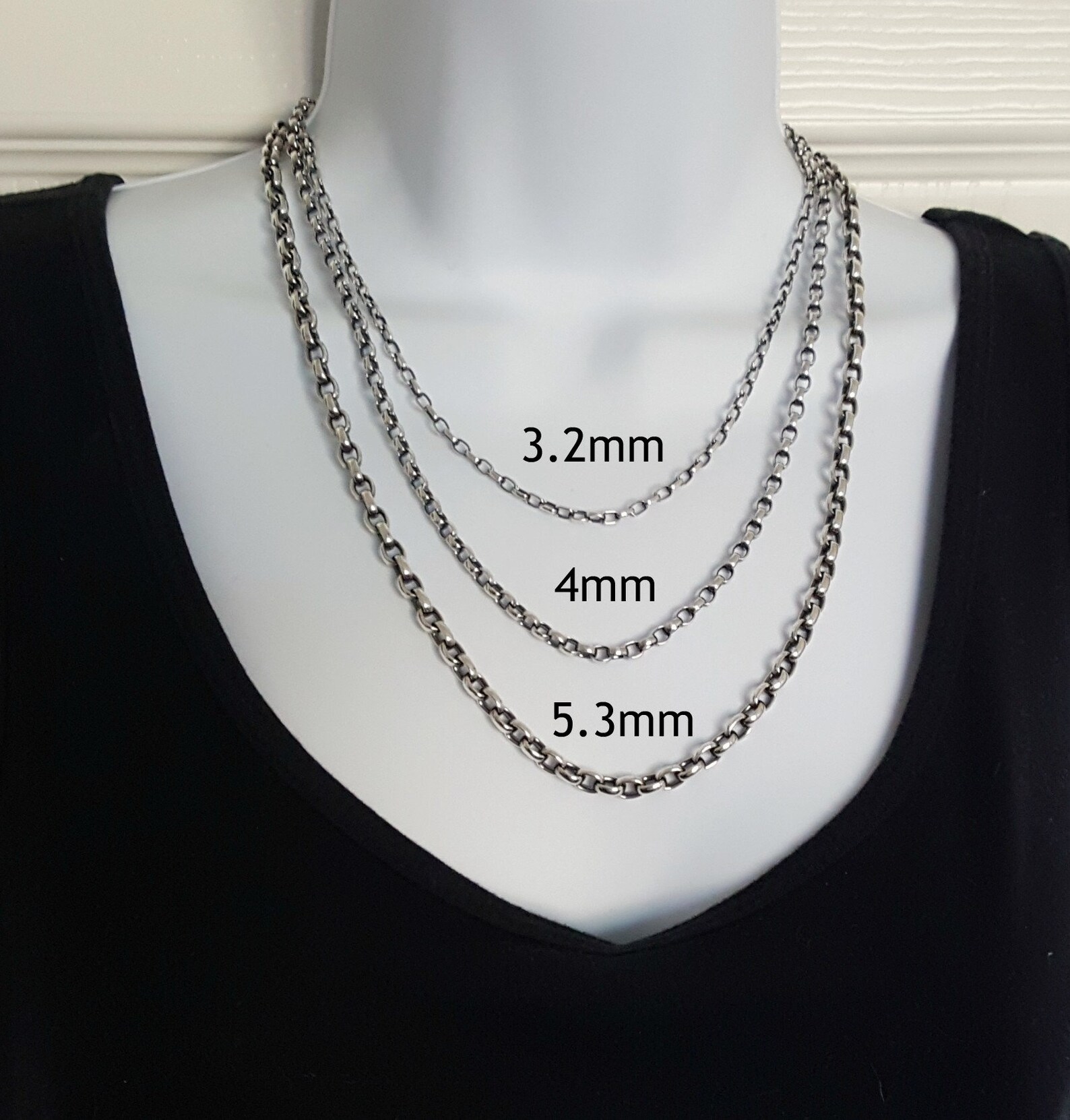 Oval Rolo Oxidized Chains Antiqued Sterling Silver Necklace - Etsy