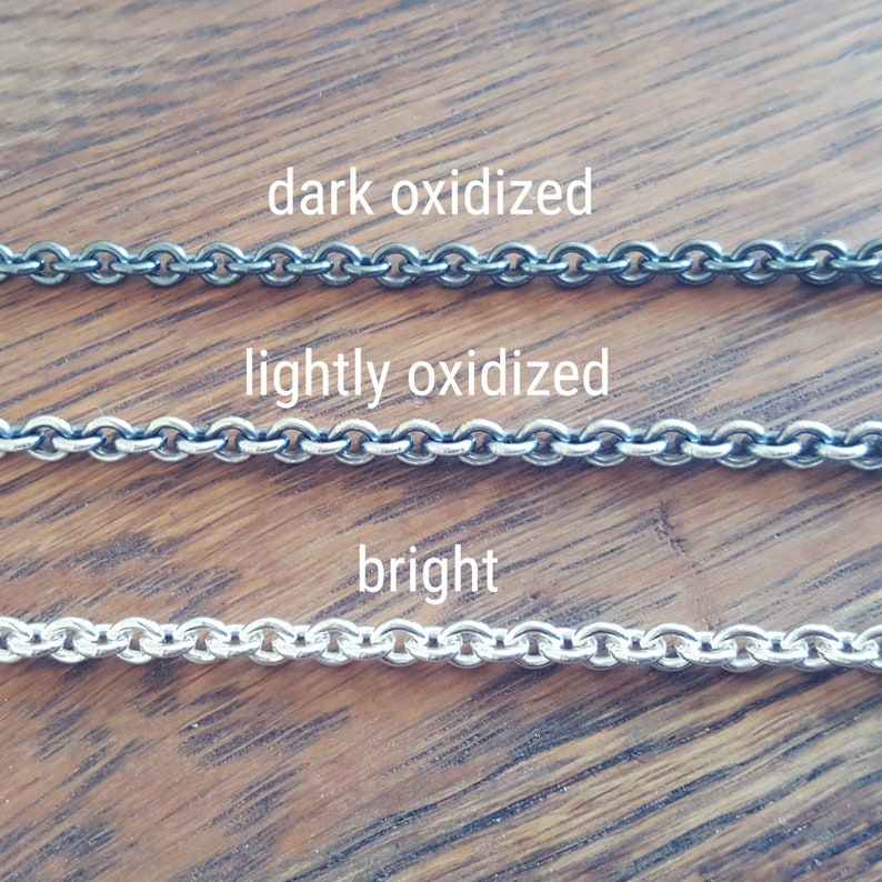 Oxidized Cable Chain Antiqued Sterling Silver Unisex | Etsy