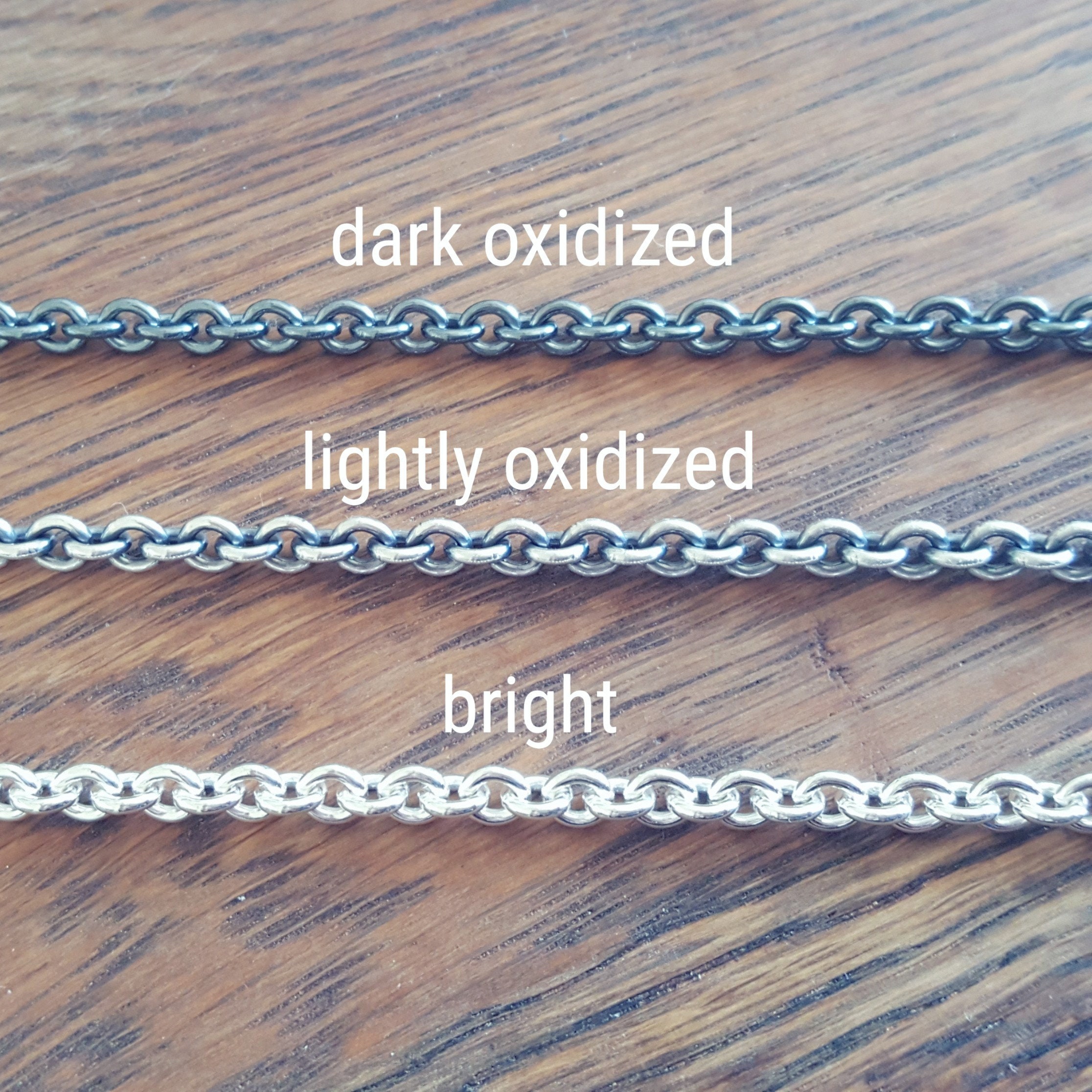 Oxidized Cable Chain Antiqued Sterling Silver Unisex | Etsy
