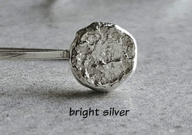 Raw Silver Earrings hand forged and minimal round with unique | Etsy