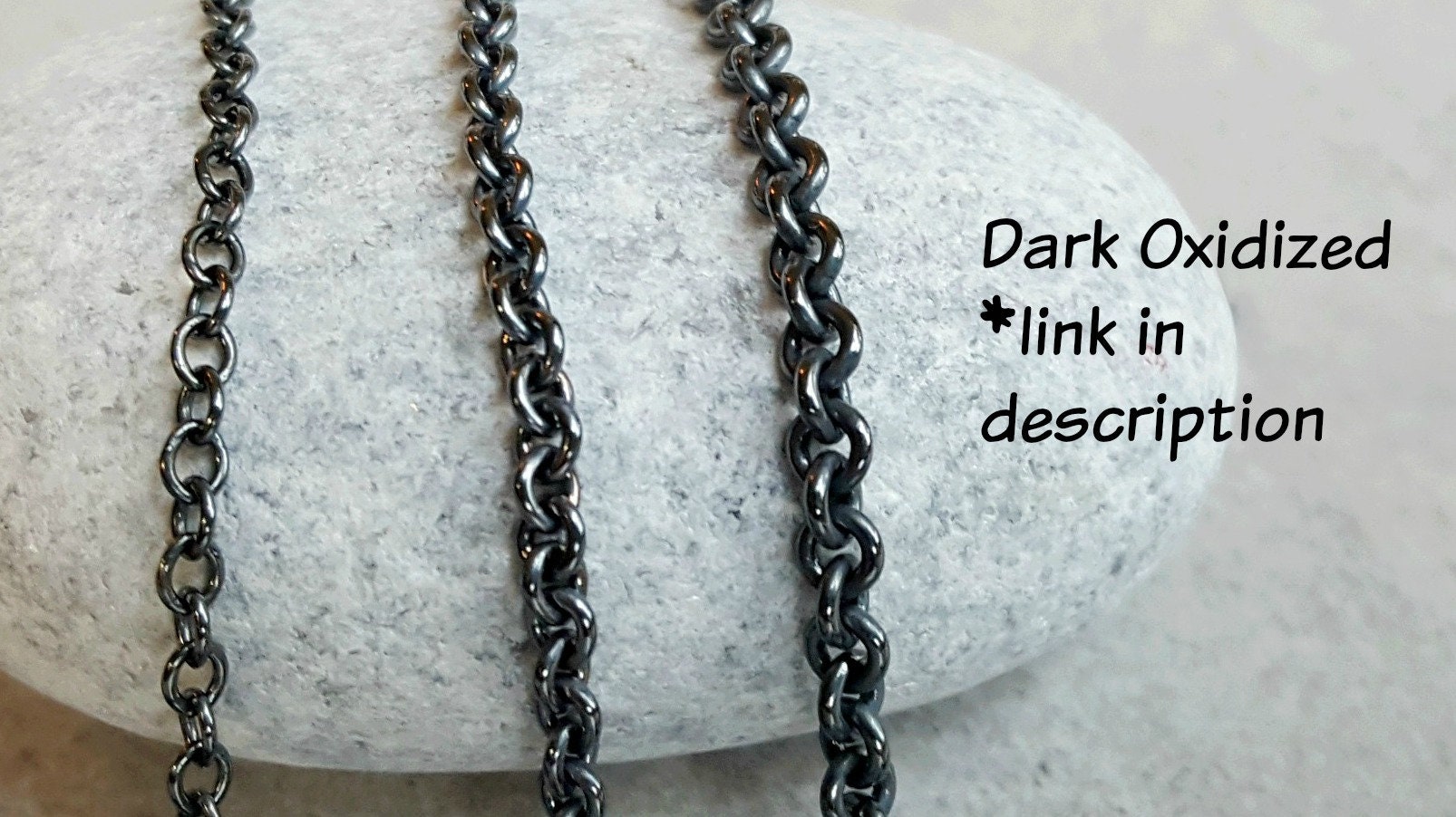 Oxidized Cable Chain Antiqued Sterling Silver Unisex | Etsy