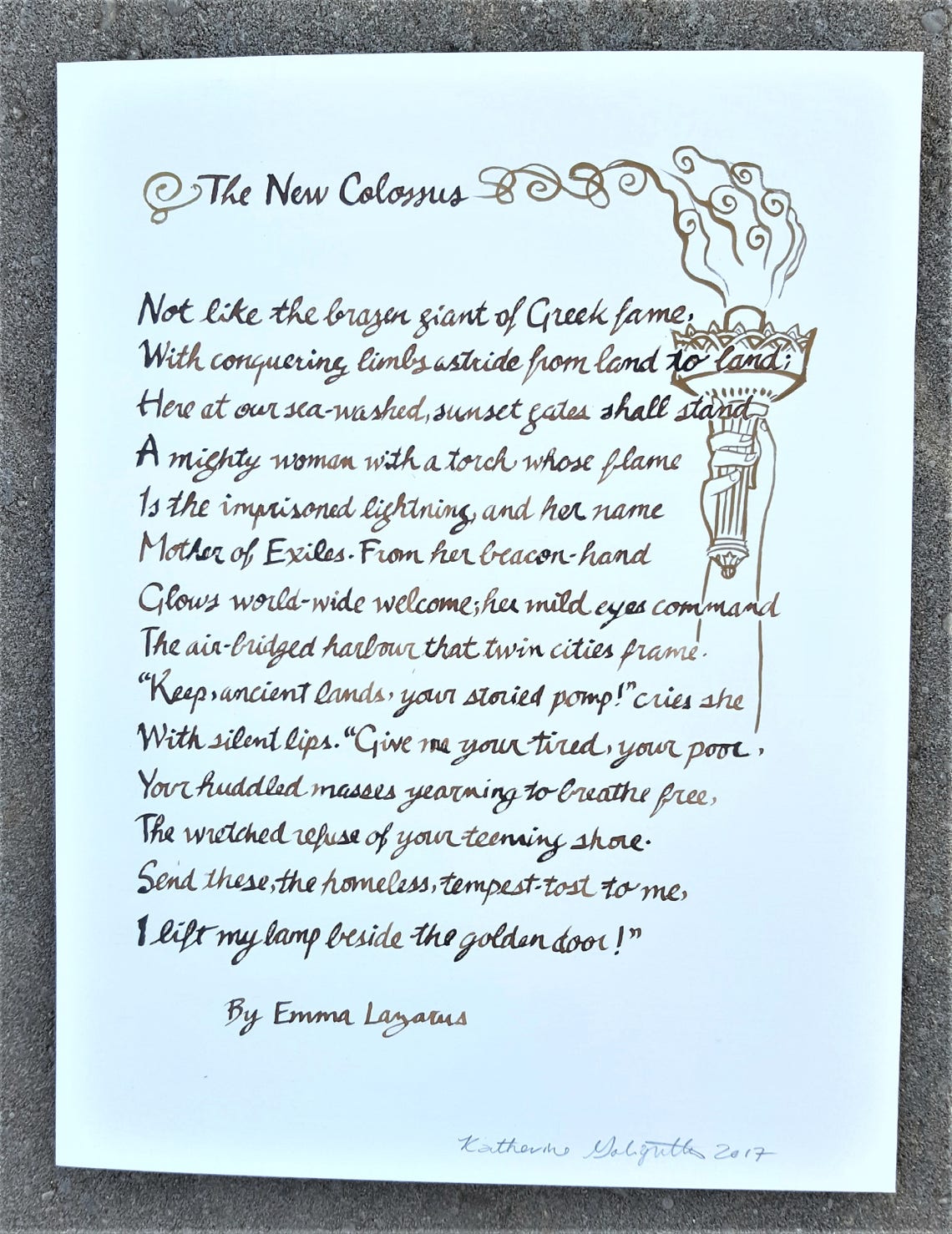 The New Colossus- Poem by Emma Lazarus for the Statue of Liberty - Etsy