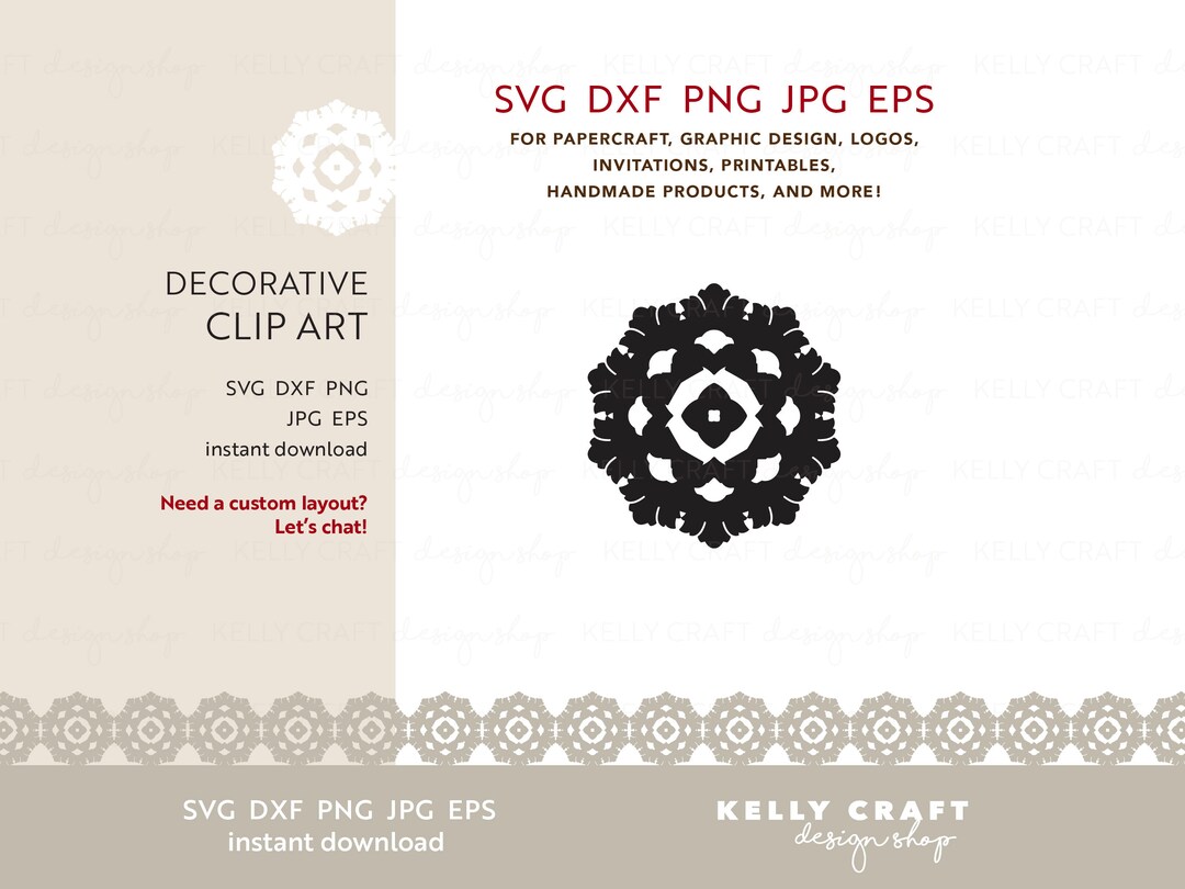 Snowflake Svg, Decorative Png, Flower Svg, Decorative Elements, Retro ...