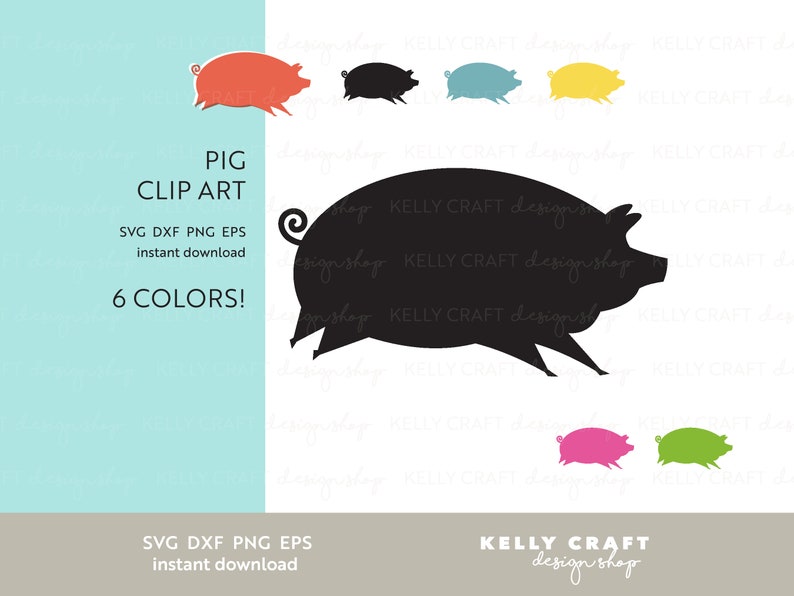 Pig Svg, Pig Png, Pig Eps, Pig Dxf, Pig Clip Art, Silhouette Svg ...