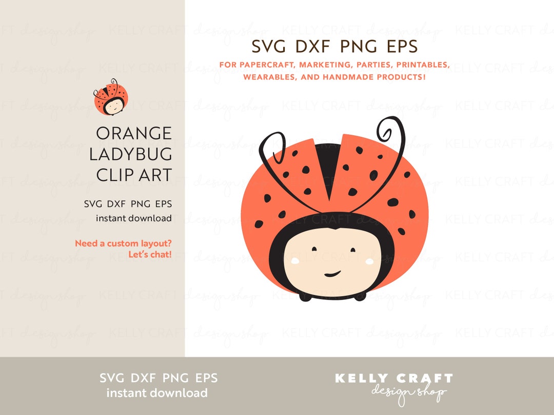 Orange Ladybug, Ladybug Clip Art, Ladybug Dxf, Ladybug Png, Ladybug Svg ...
