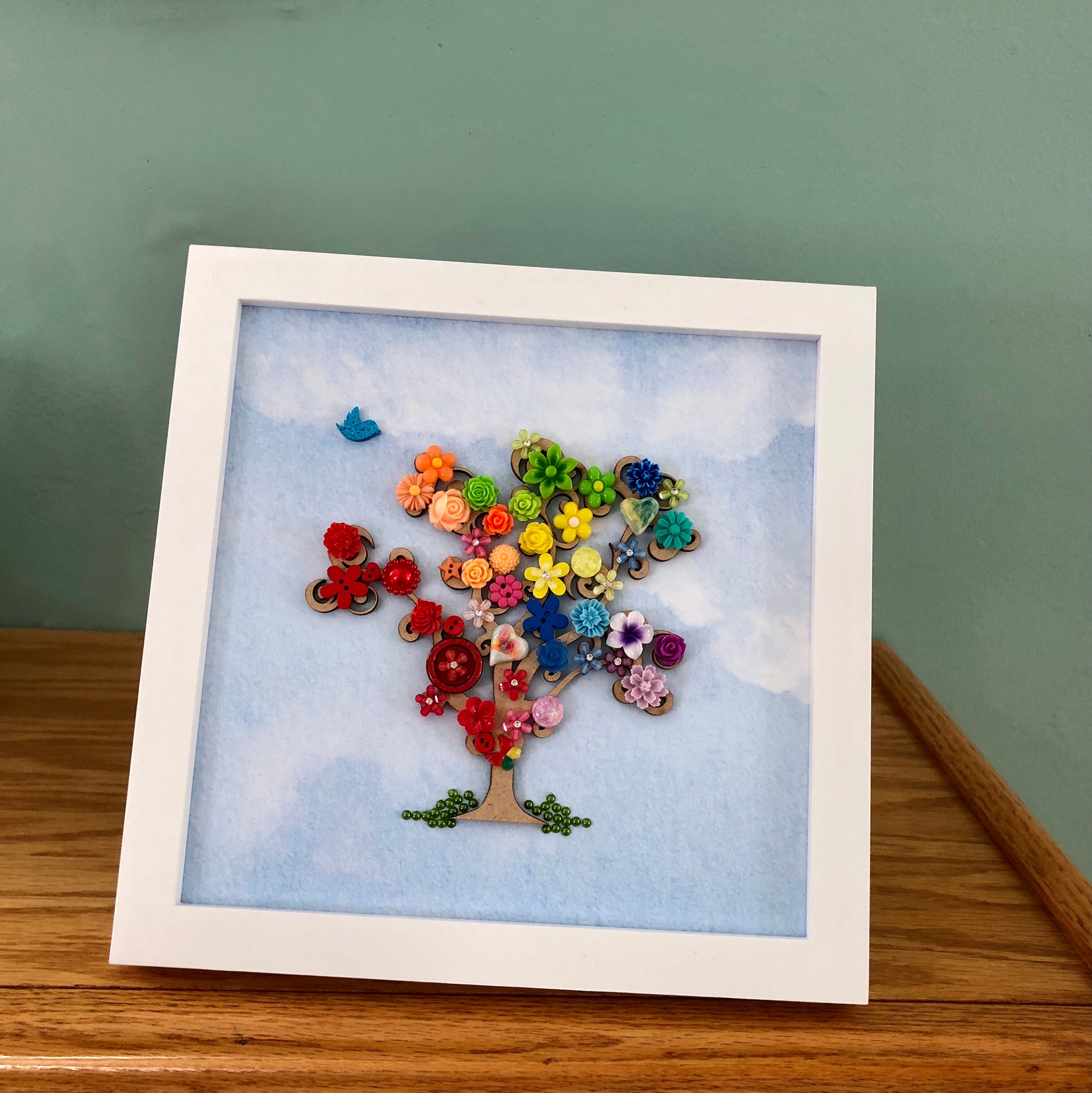 Rainbow Tree of Life * Button Art Tree* Flower Tree Decor - Etsy